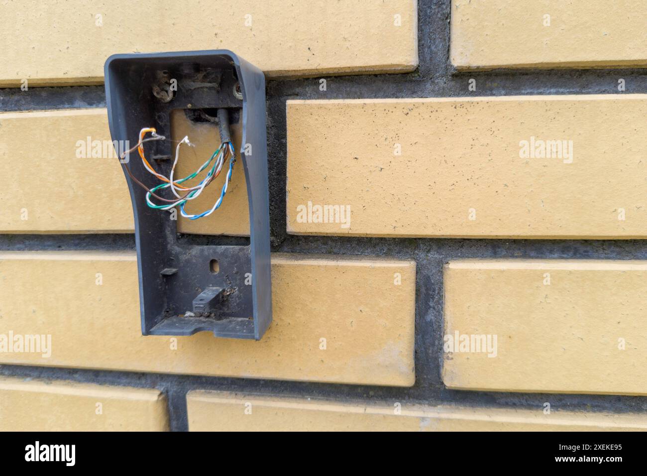 Broken or Vandalized Intercom System Stock Photo - Alamy