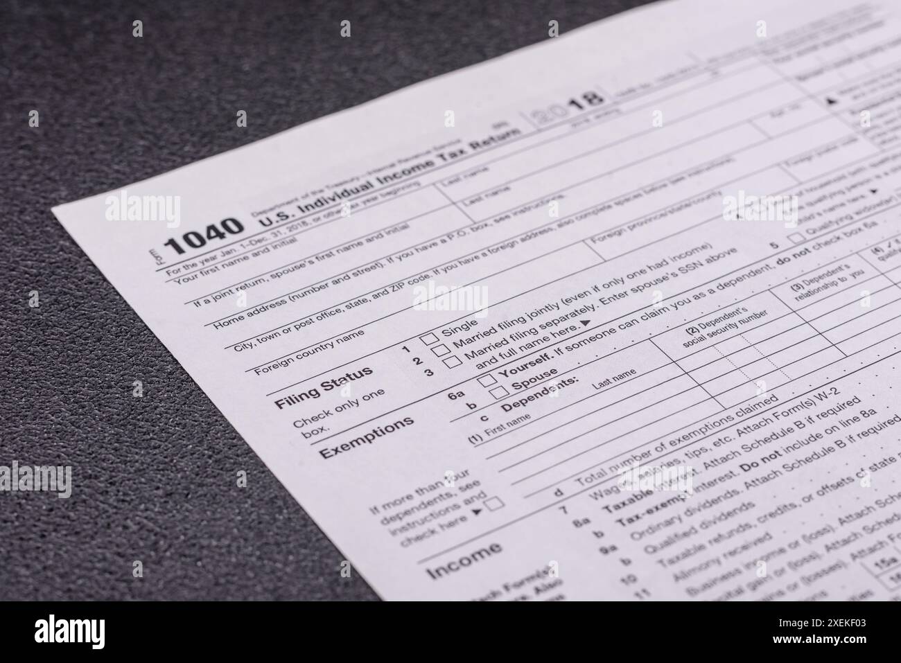 Fill out US tax form 1040 for verification and refund. Tax reporting of ...