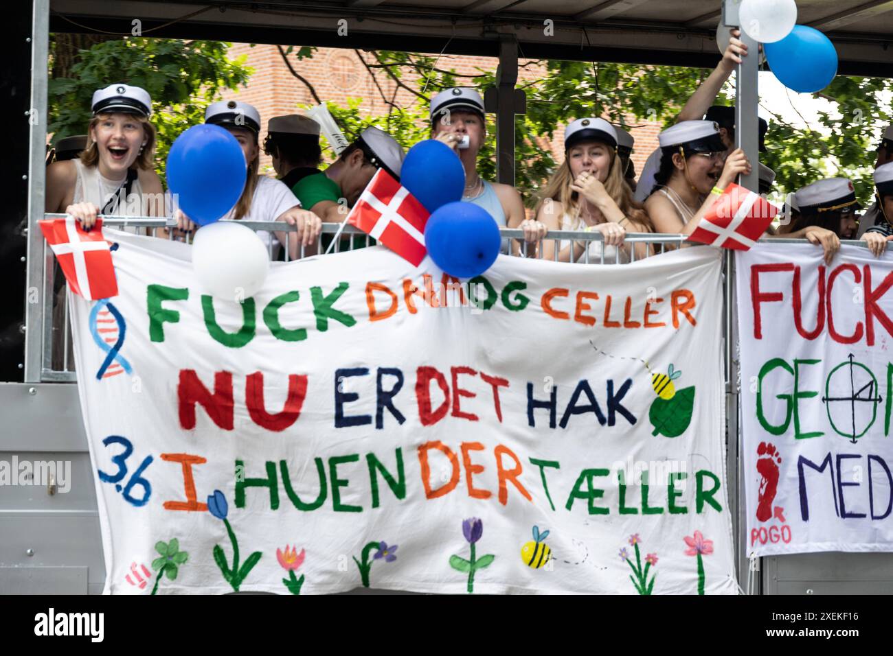 Newly graduated Danish students celebrating on Friday, June 28, 2024 ...