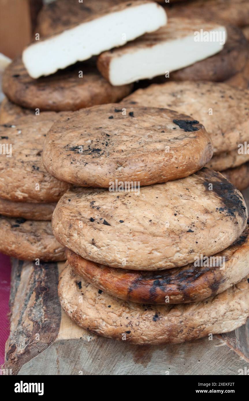Italy, Lombardy, Saviore Valley, Fatulì Typical Smoked Cheese Produced ...