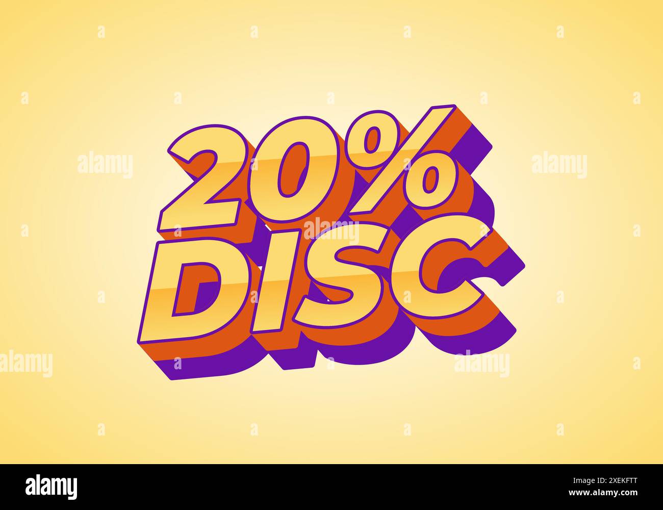 20 percent discount. Text effect design in 3D look and good colors ...