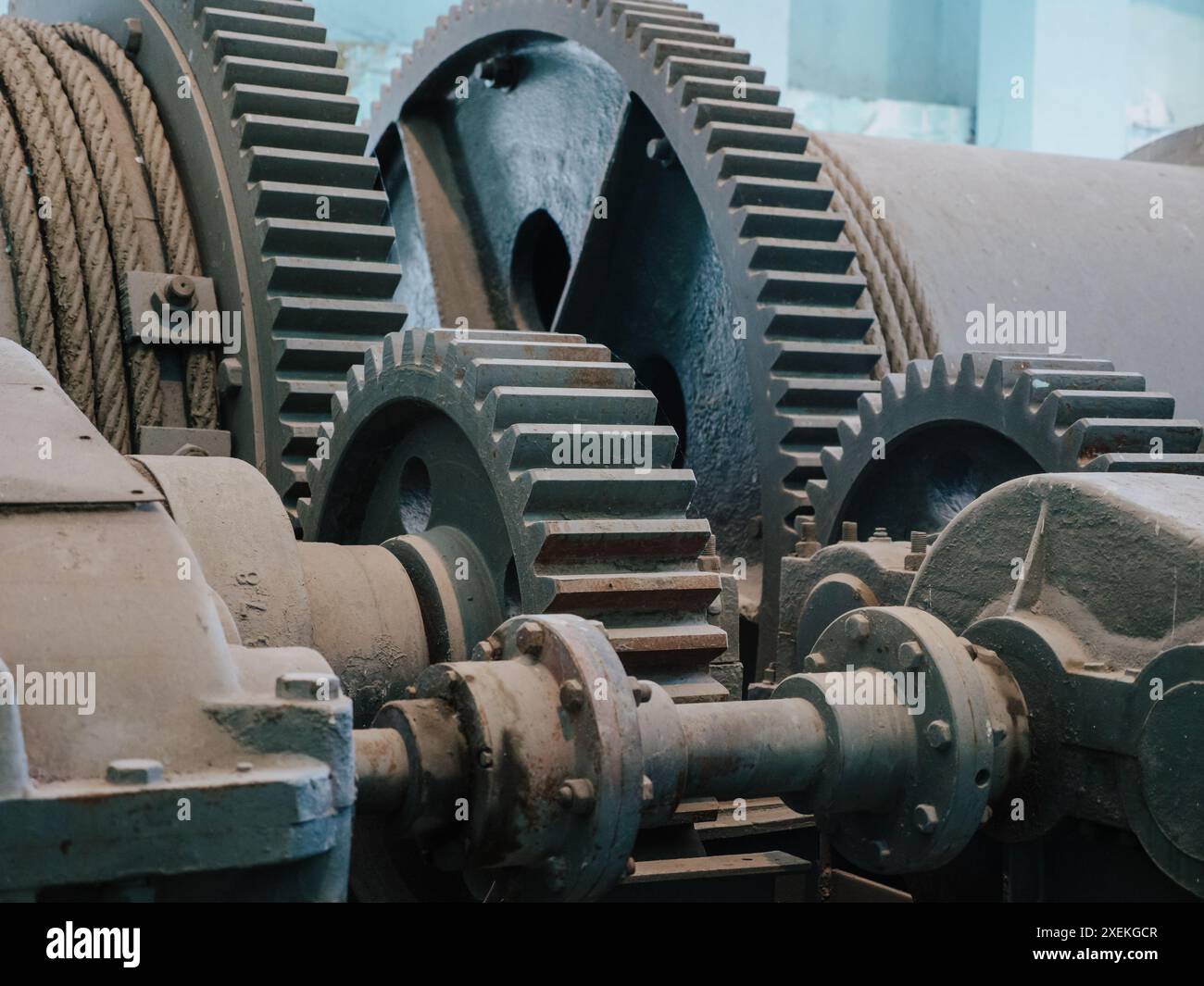 Intricate machinery details at Enguri hydroelectric plant, featuring ...
