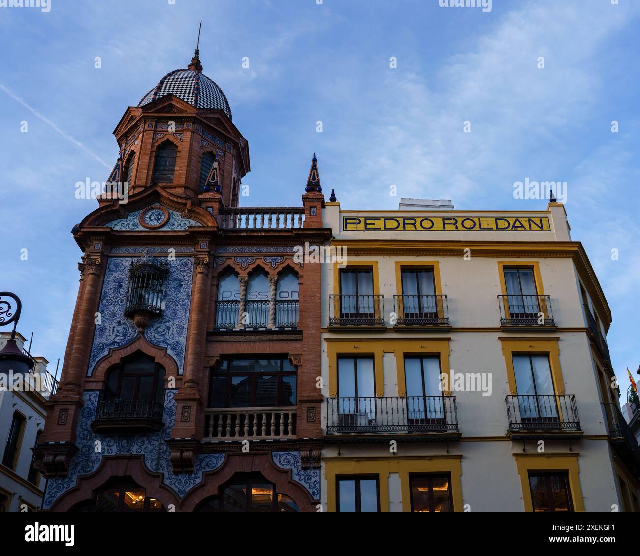 Seville, Spain. February 4, 2024 - The historic Pedro Roldan building ...
