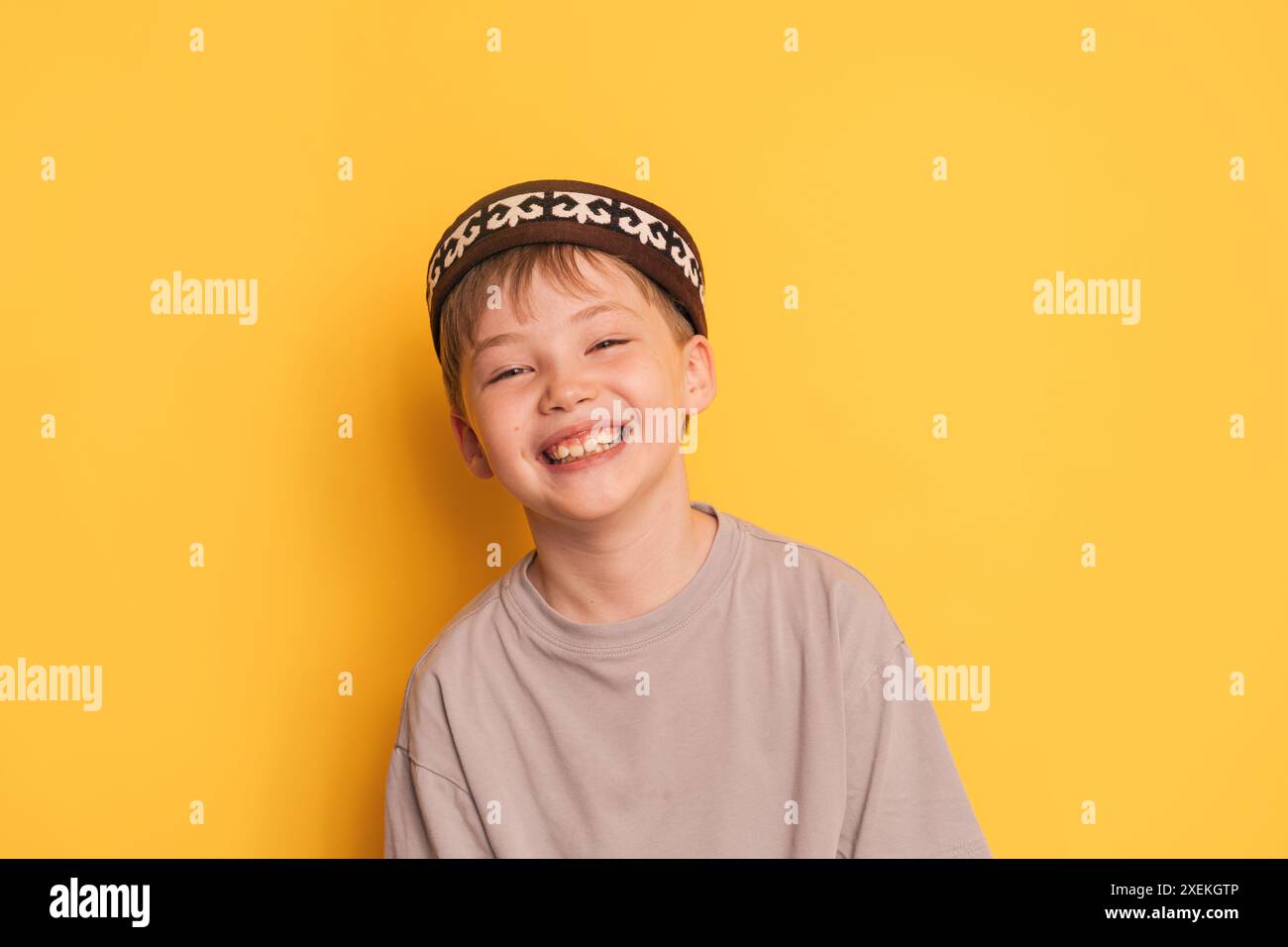 Smiling boy in kazakh hi-res stock photography and images - Alamy