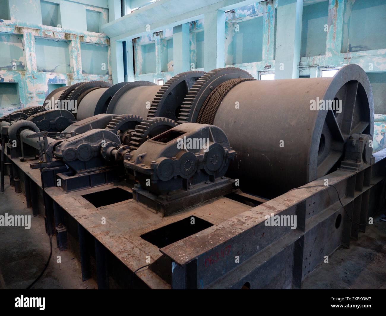Extensive machinery setup inside Enguri hydroelectric power station ...