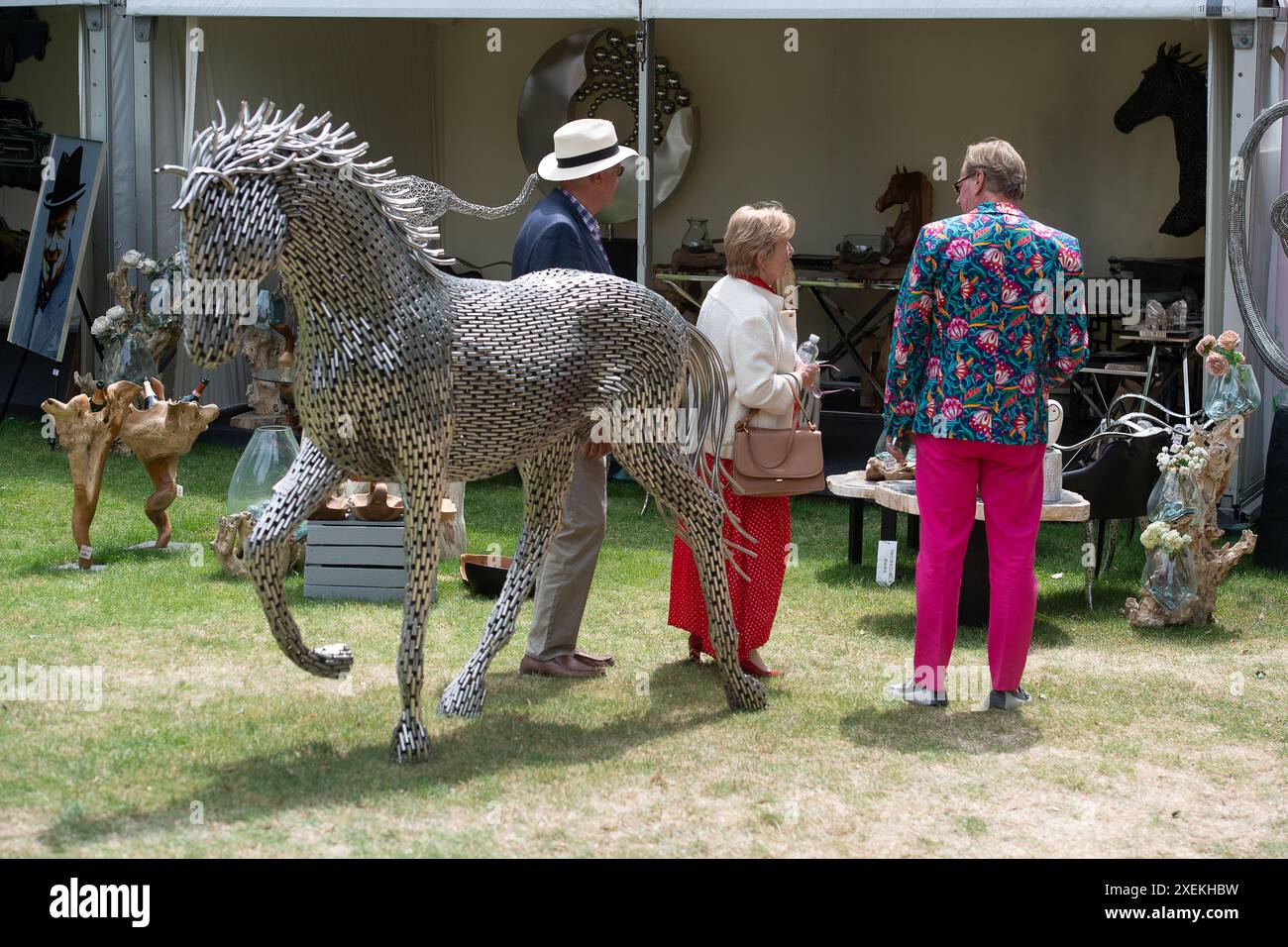 Stoke Poges, UK. 28th June, 2024. Horse sculptures by Lord & Luma on ...
