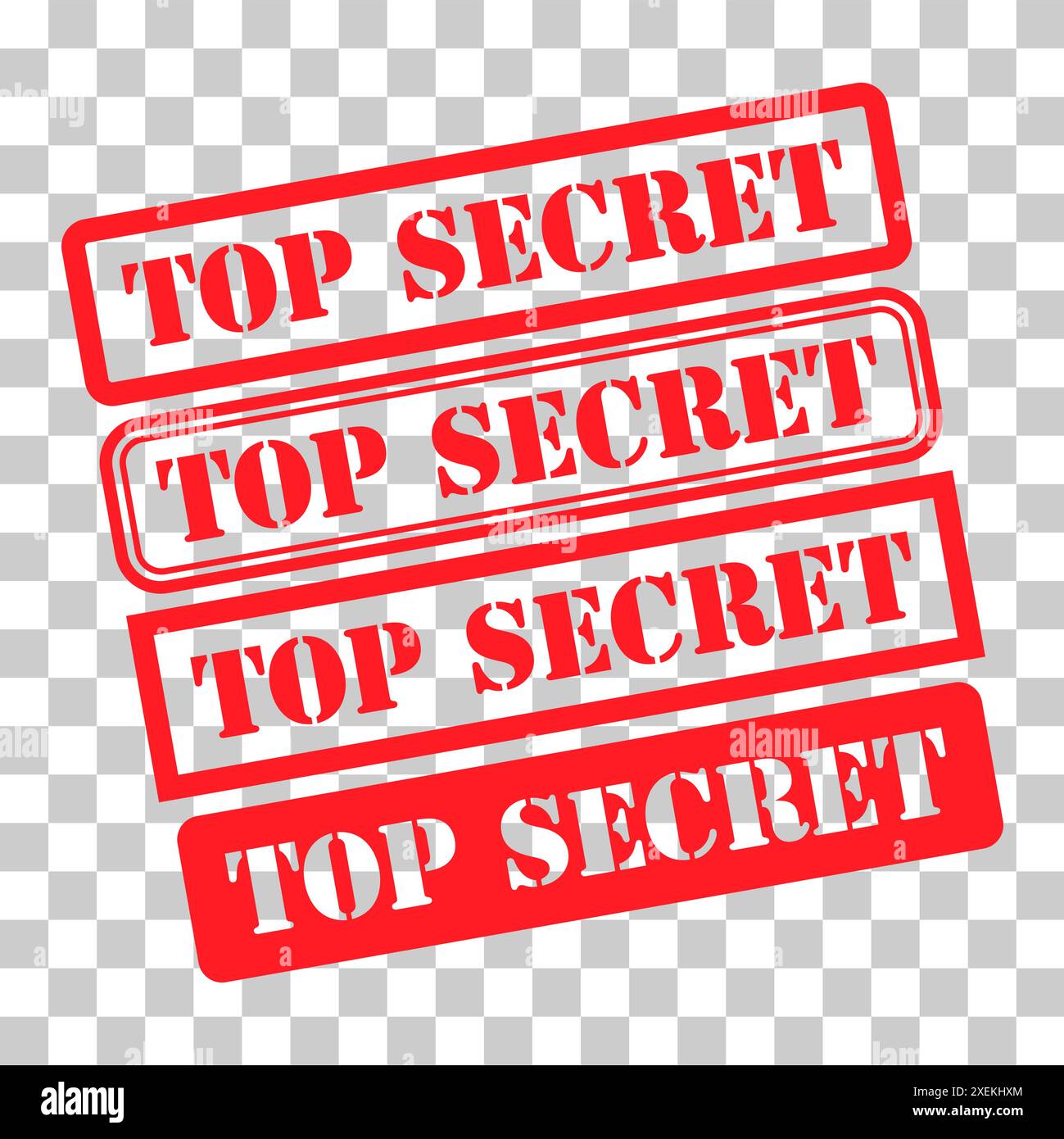 Set of Top secret stamp symbol, label sticker sign button, text banner vector illustration Stock ...