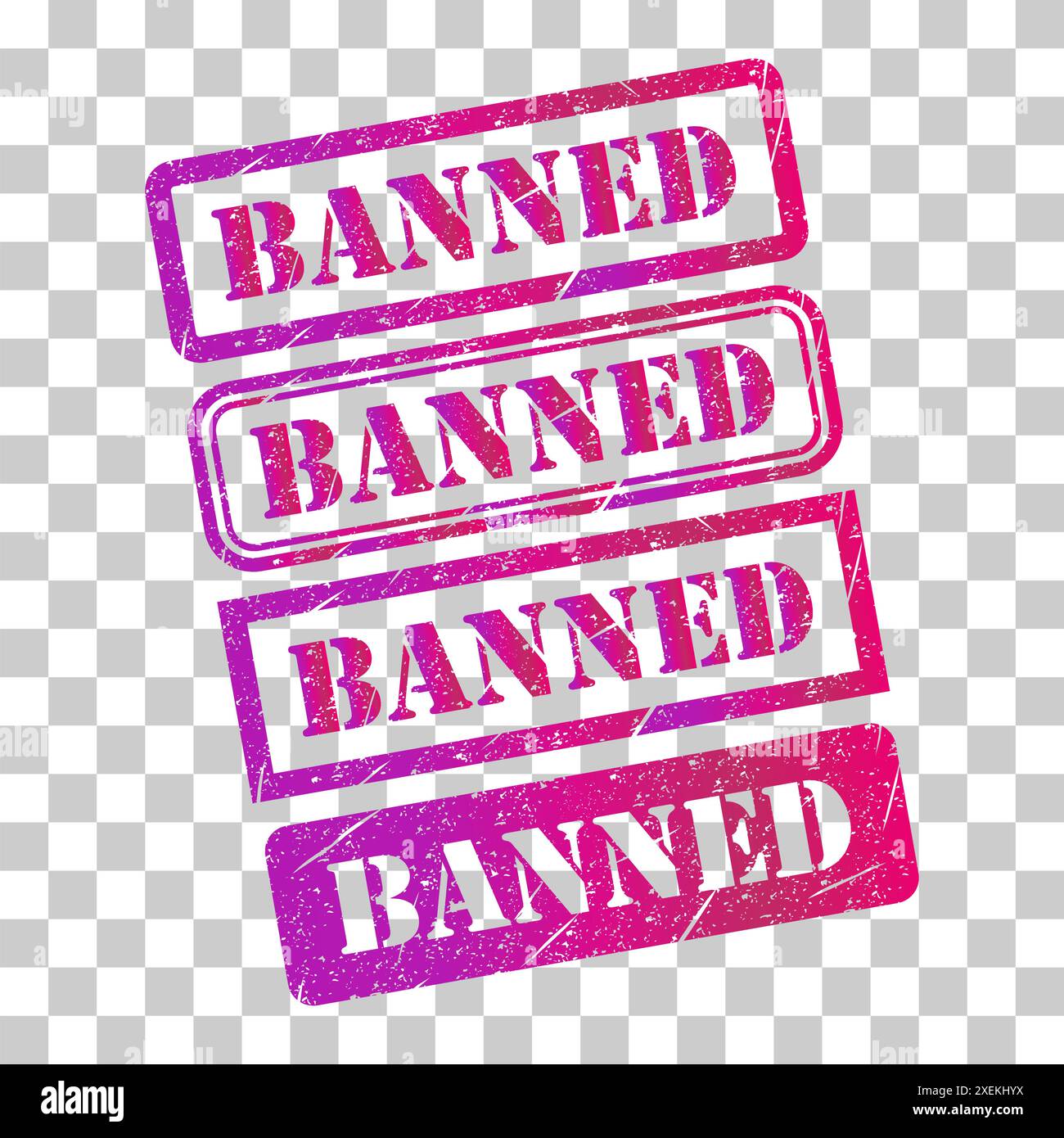 Set of Banned stamp symbol, label sticker sign button, text banner ...