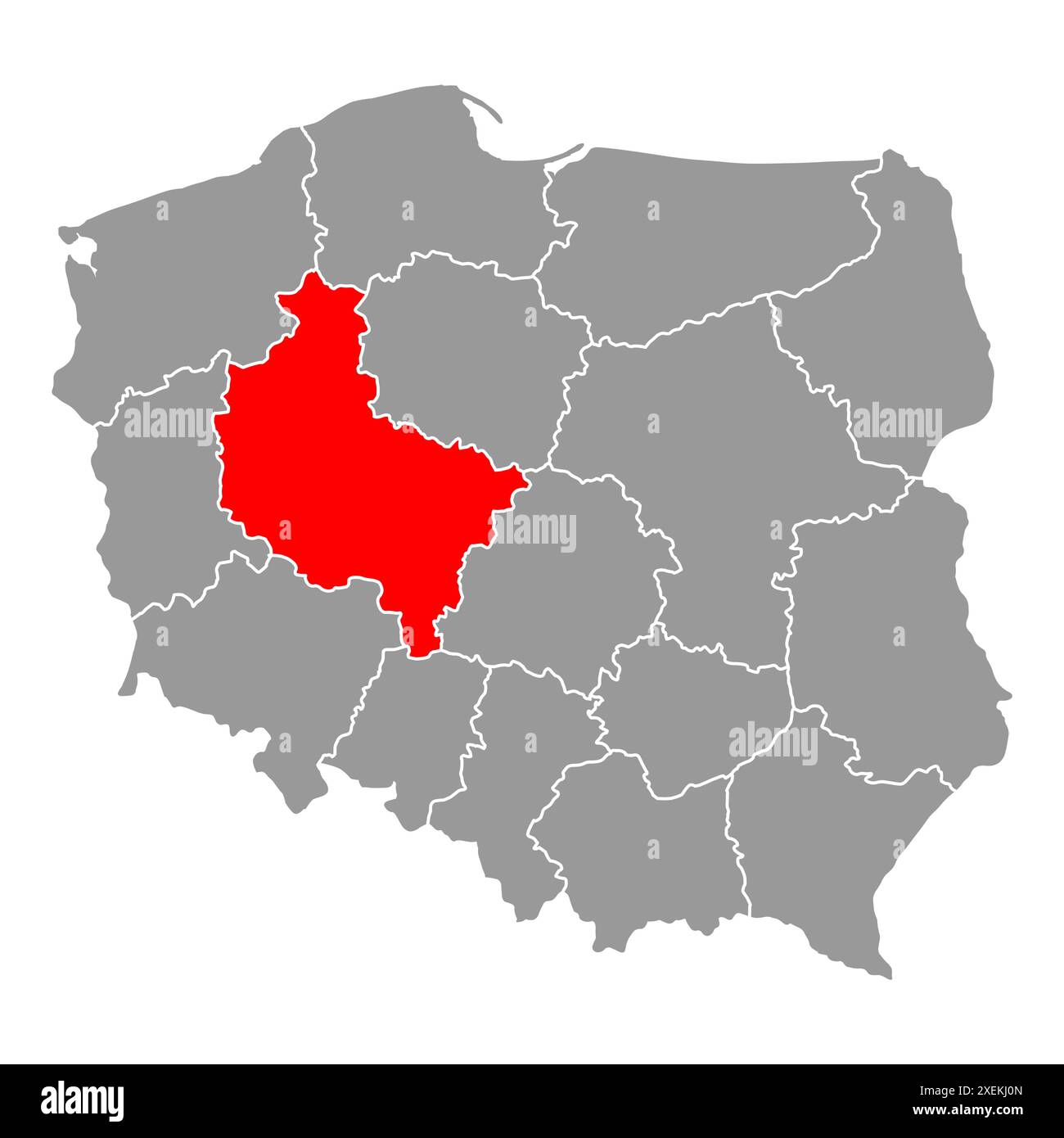 Greater Poland of Poland map shape, travel web flat concept icon vector ...