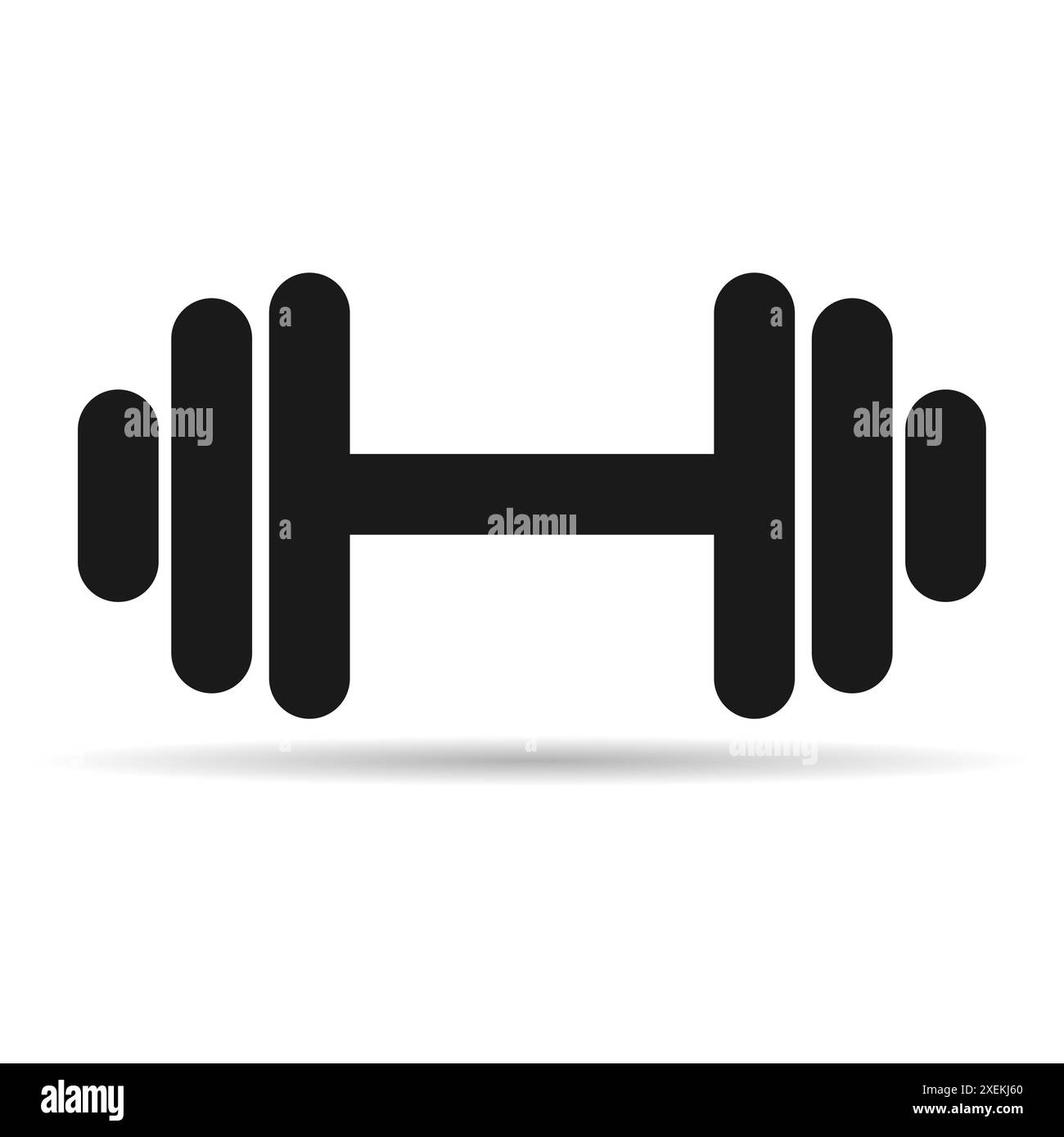 Fitness weight shadow icon, dumbbell design web button vector ...