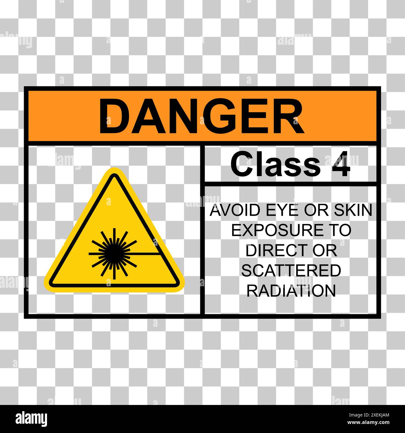 Laser radiation danger class 4 label icon, safety information symbol ...