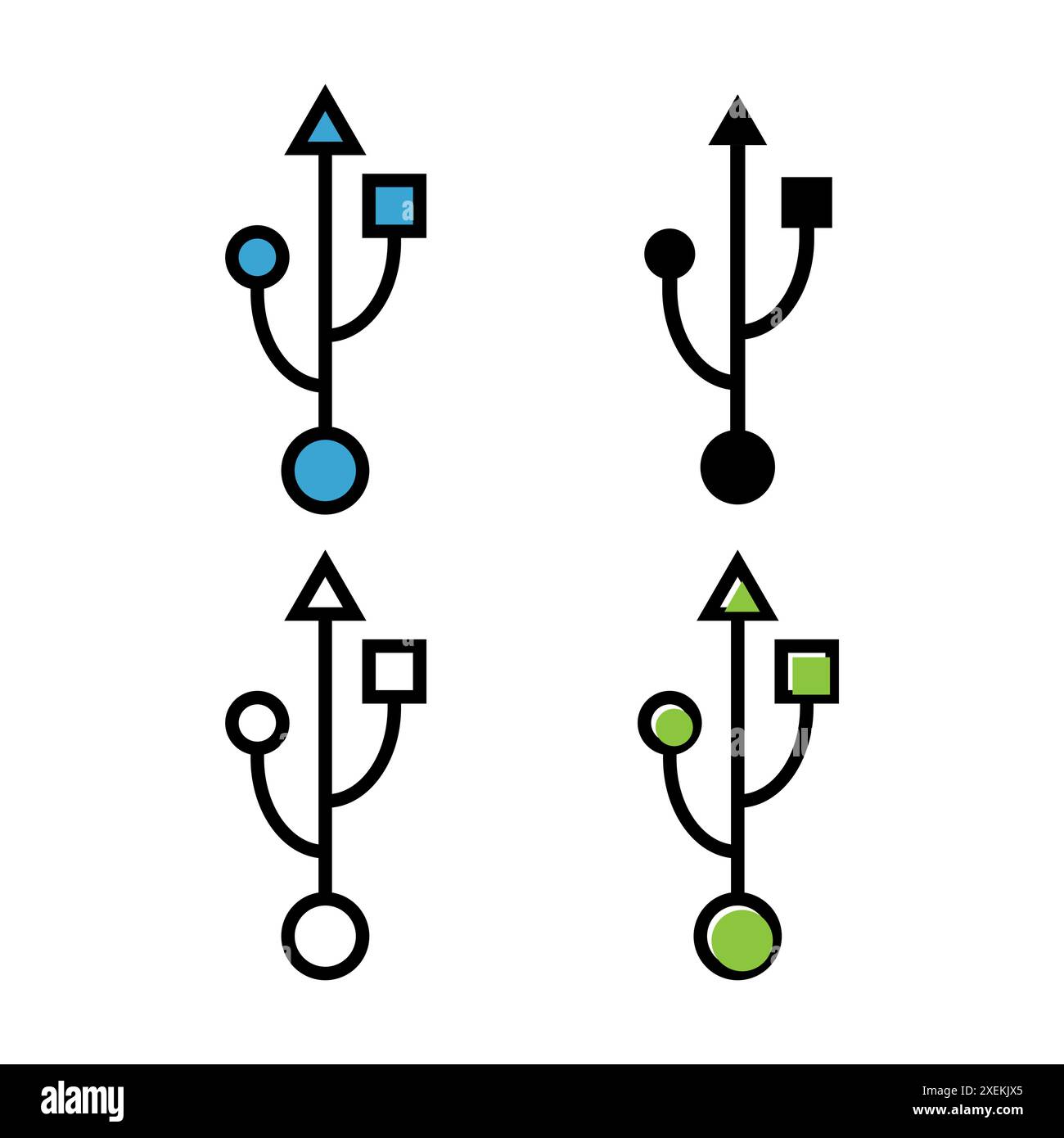 Set of USB icon technology, connect device sign, electronic portable ...