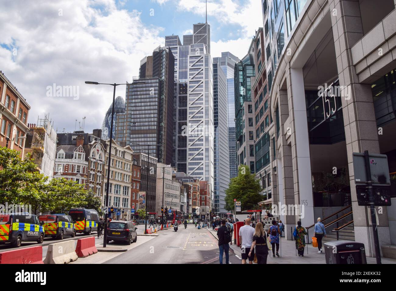 London, UK. 28th June 2024. A view of Bishopsgate in the City of London ...