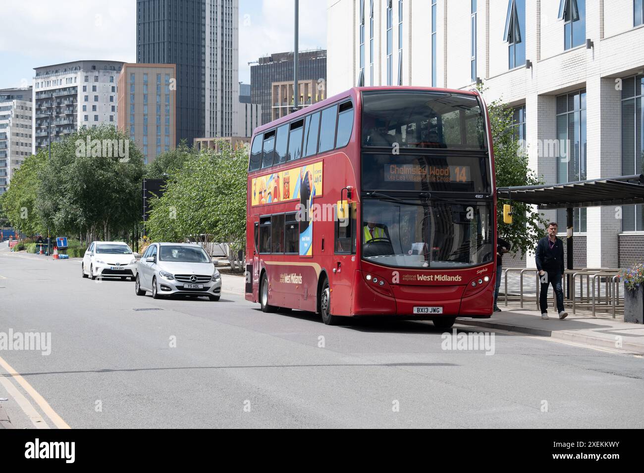 National Express West Midlands No. 14 bus service in Curzon Street ...