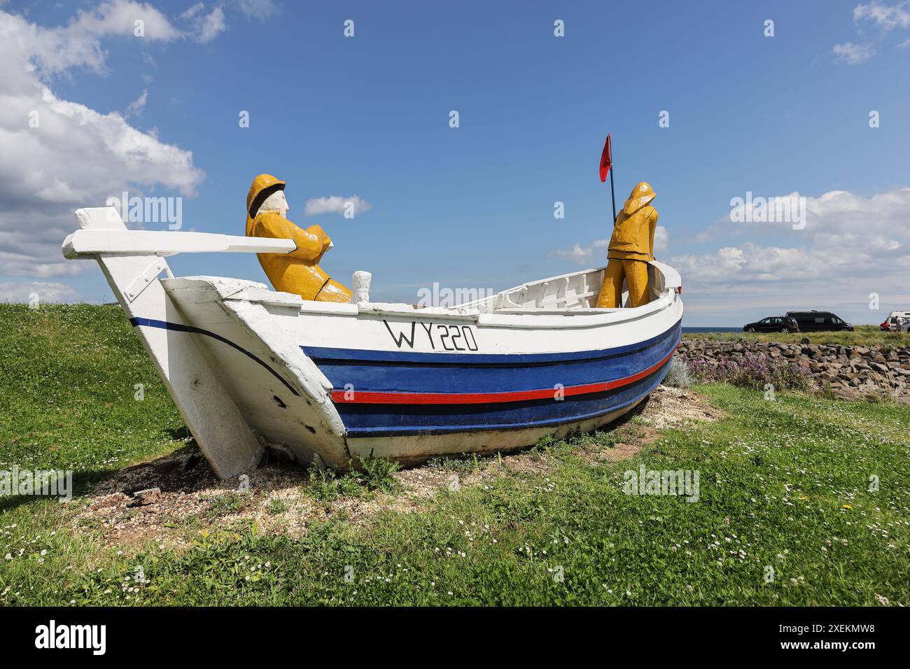 The traditional fishing coble called “Repus” on Skinningrove beach ...