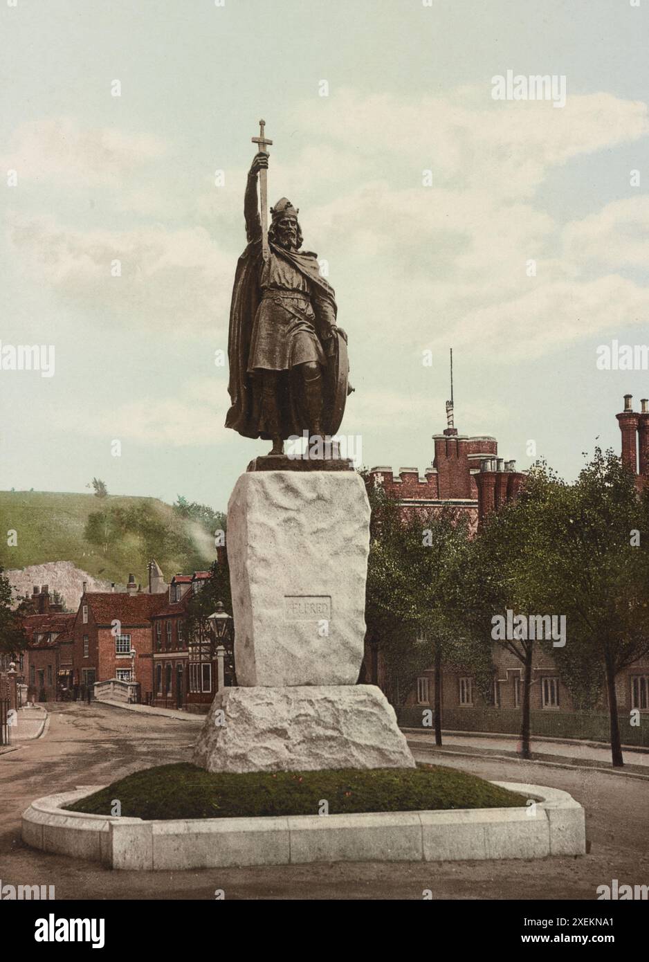 Statue Alfred der Große in Winchester im Süden von England, um 1890 ...