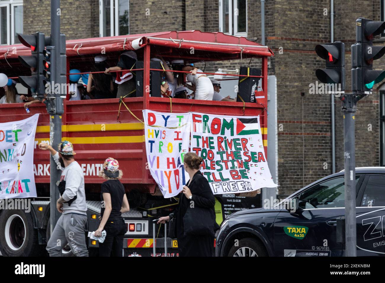 Newly graduated Danish students celebrating on Friday, June 28, 2024 ...