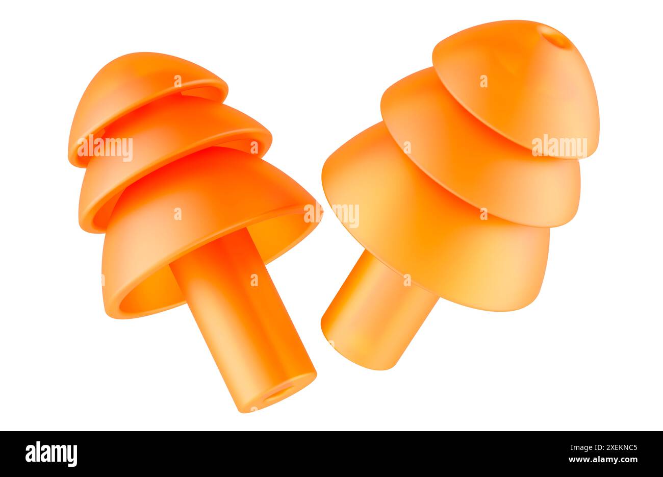 Orange Ear Plugs for Sleep Soft Silicone Reusable, 3D rendering ...