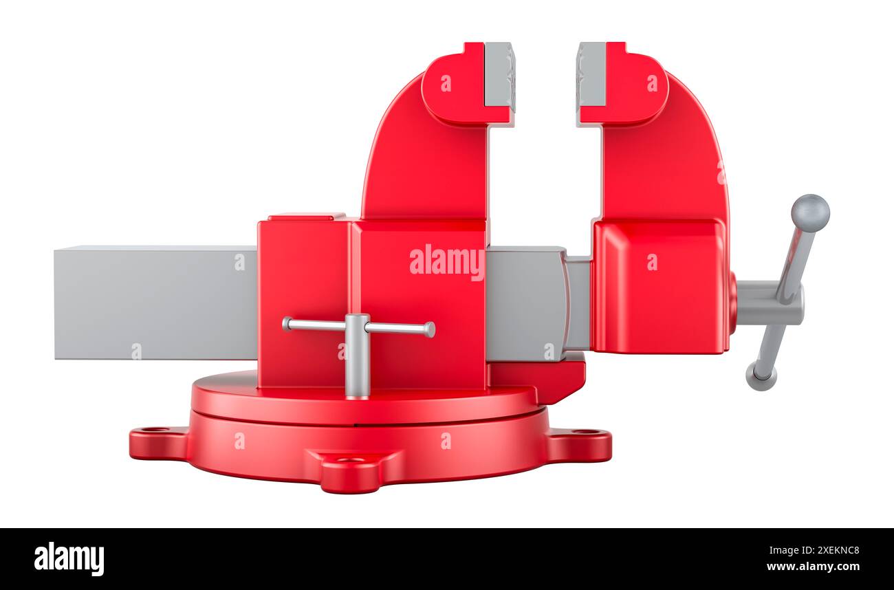 Red Bench Vise, 3D rendering isolated on white background Stock Photo ...