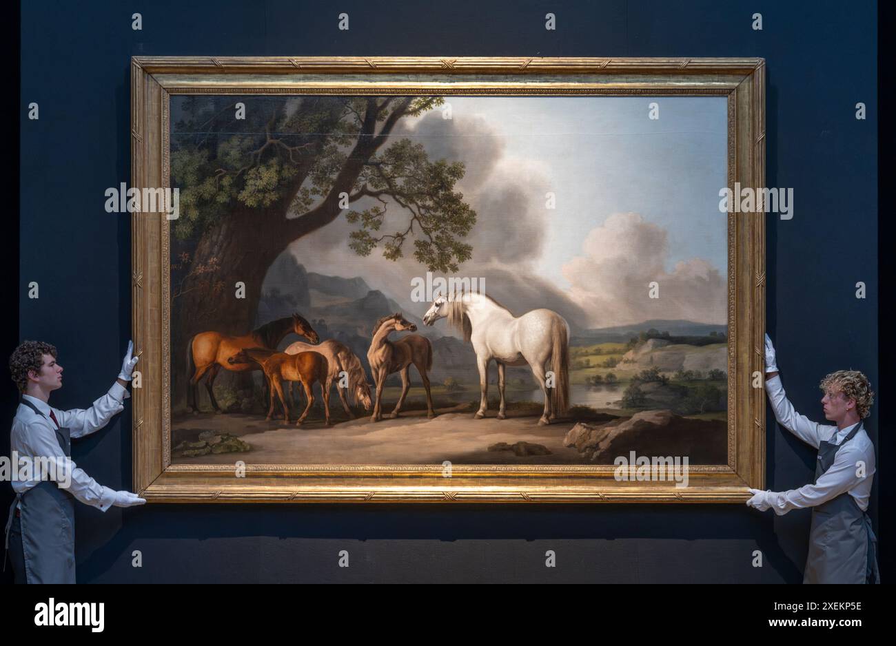 George stubbs celebrated mares and foals painting hi-res stock ...
