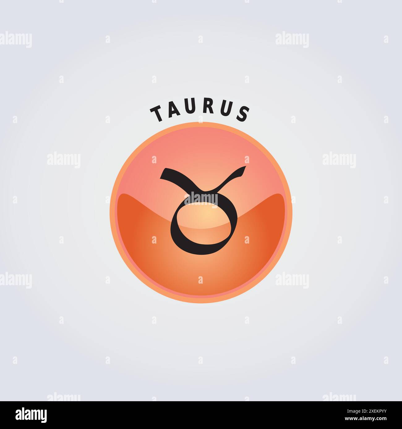 Taurus Zodiac Sign Astrology Icon with Name on Light Background, Pink ...
