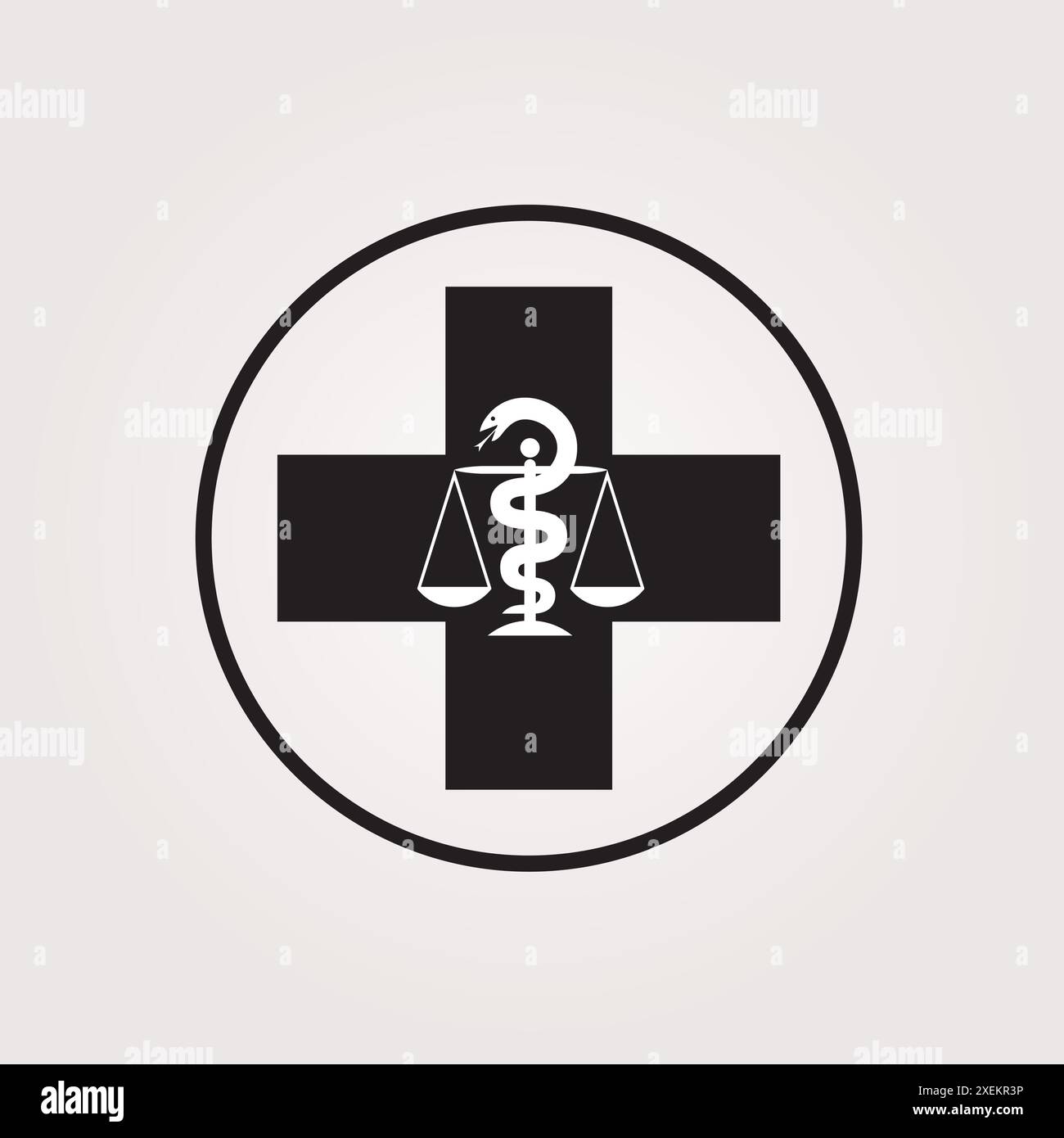 Swiss Pharmacy Icon with Caduceus Symbol in Black and White Colors ...