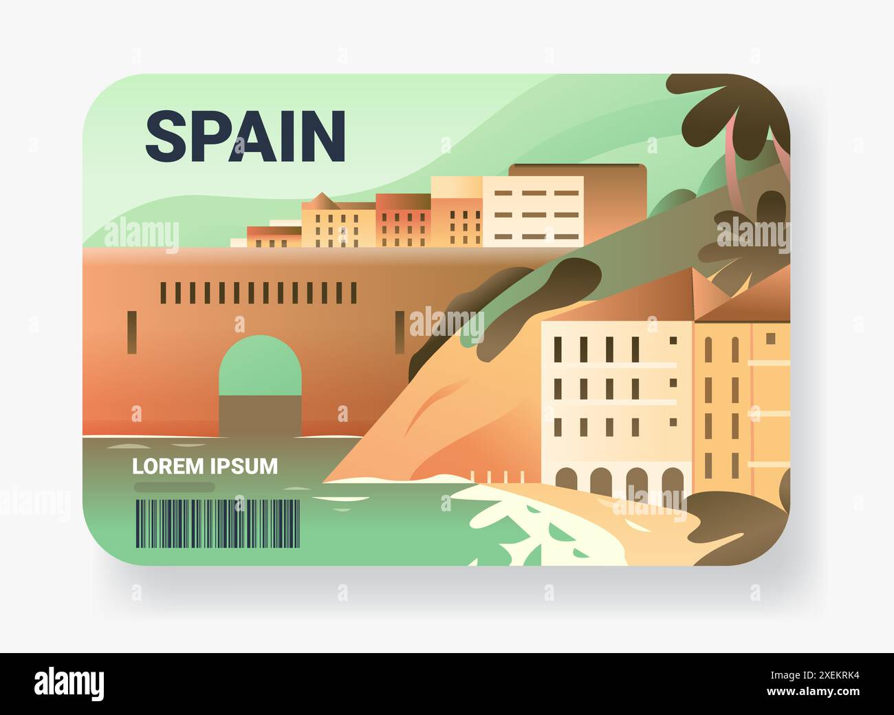 Seaside horizon in spain Stock Vector Images - Alamy