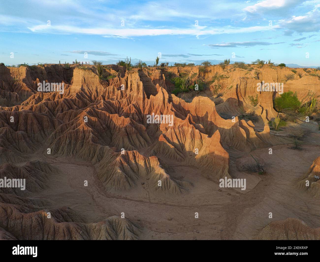This aerial perspective captures the rugged terrain of the Tatacoa ...
