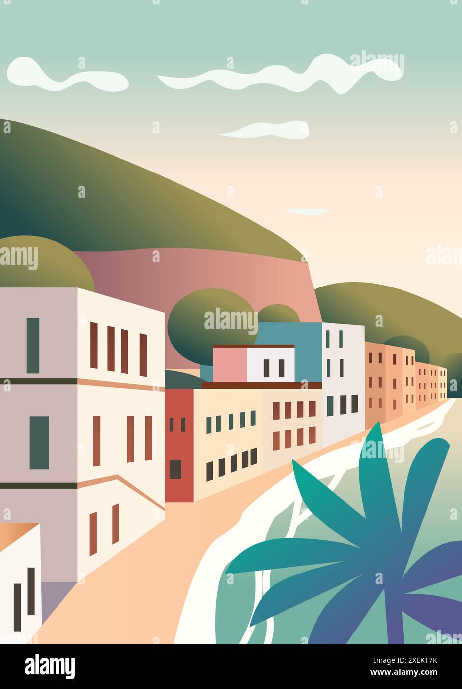 Mediterranean coastal environment Stock Vector Images - Alamy