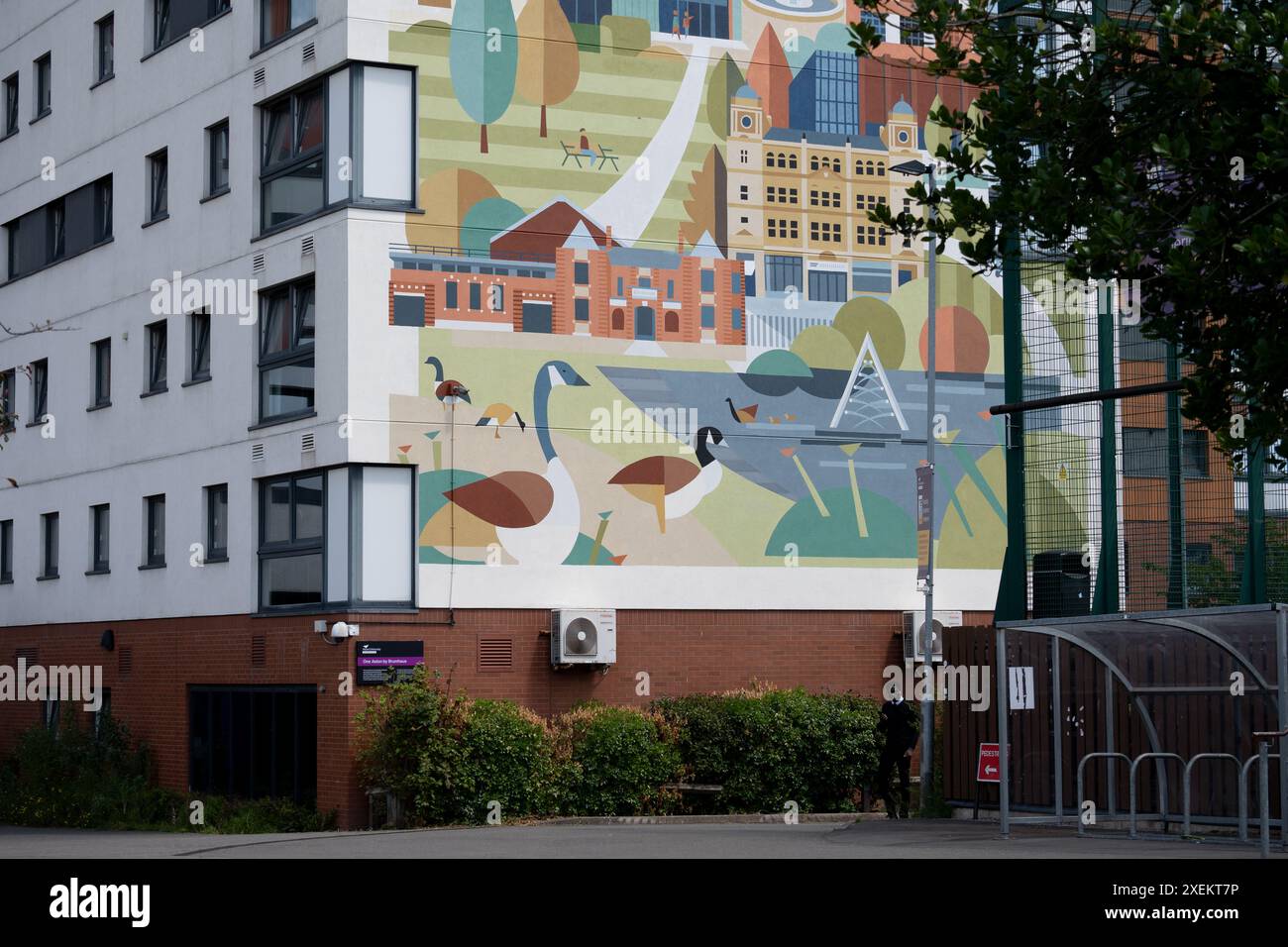 Aston University campus mural, Birmingham, West Midlands, England, UK ...