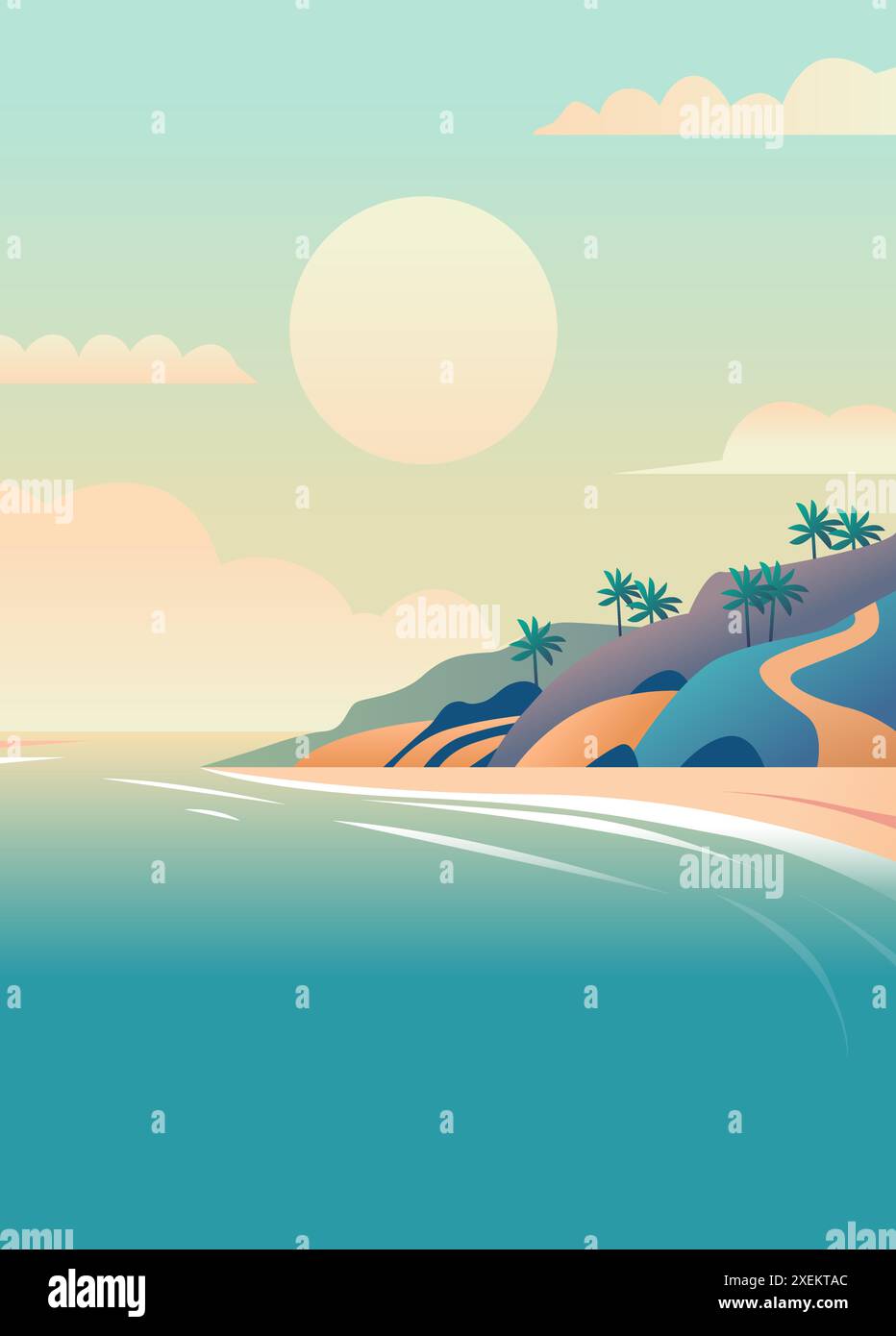 Serene ocean scene Stock Vector Images - Alamy