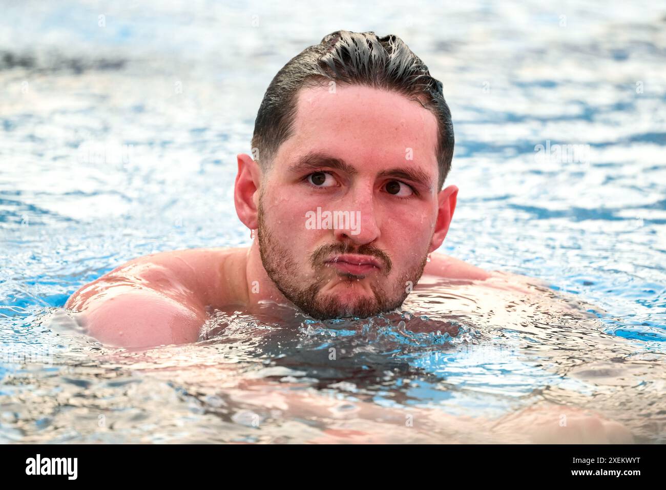 Thomas Fannon of Ireland reacts after competing in the 50m Freestyle ...