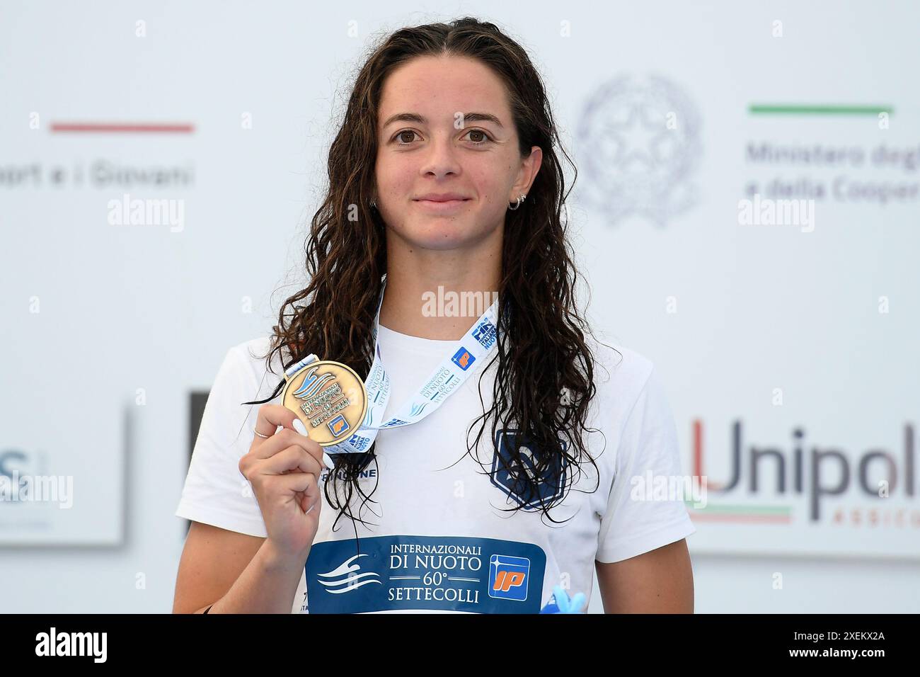 Viola Scotto Di Carlo of Italy, bronze, attends the medal ceremony of ...
