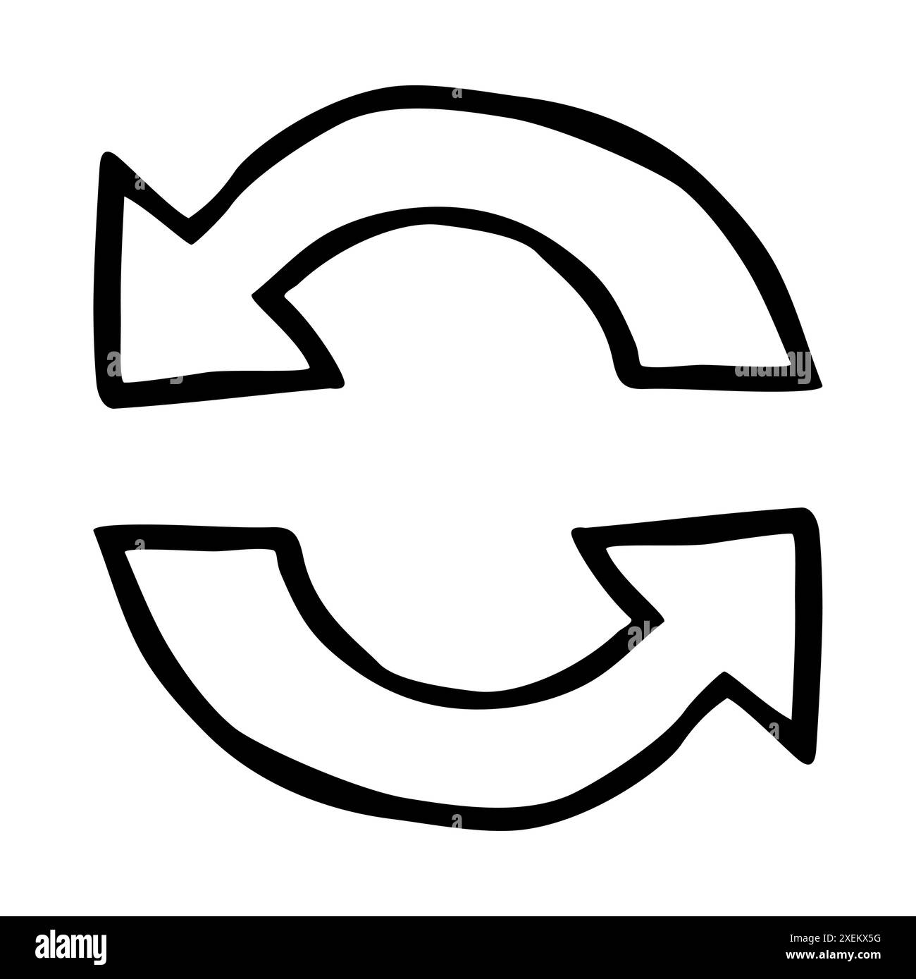 Doodle round arrows symbol hand drawn with thin line Stock Vector Image ...