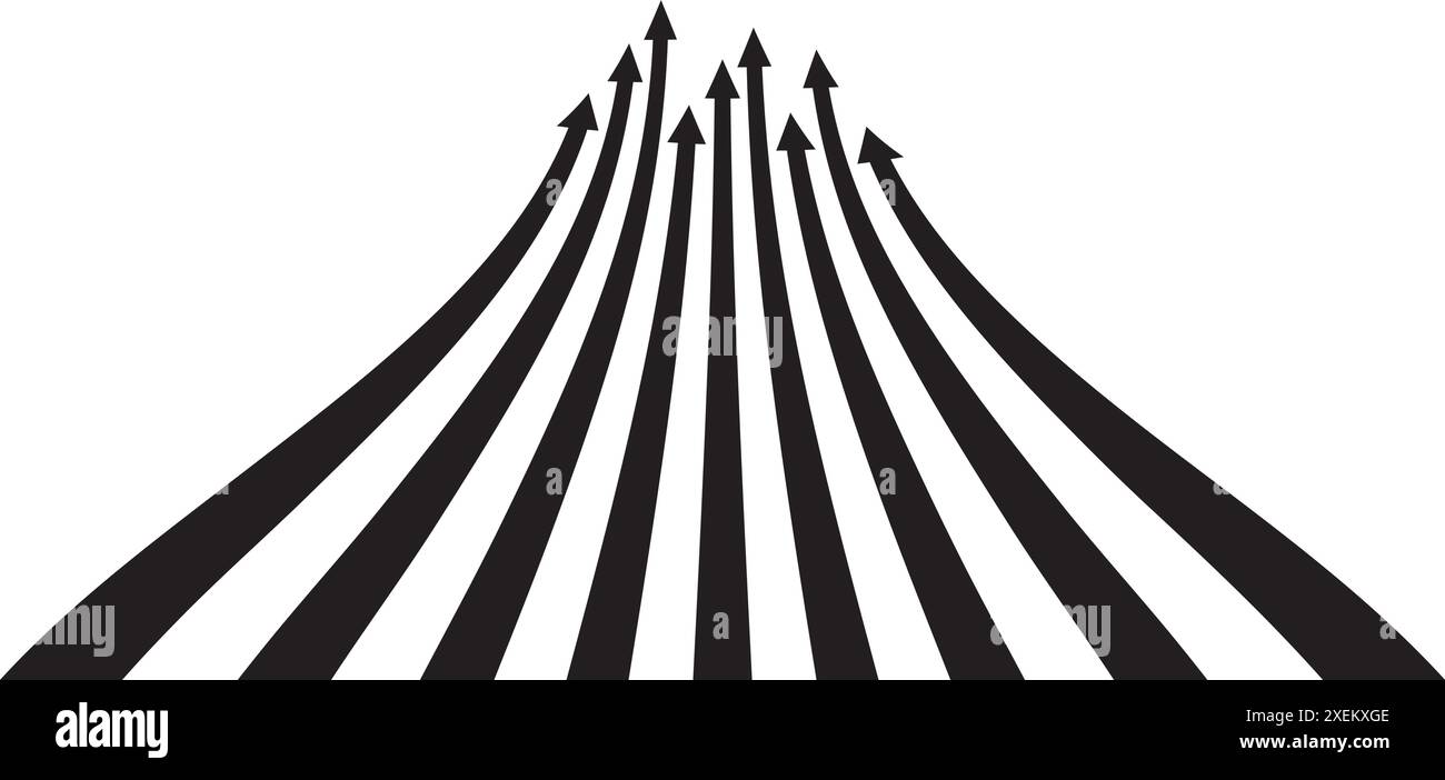 perspective arrows on white background. growth concept. Vector ...