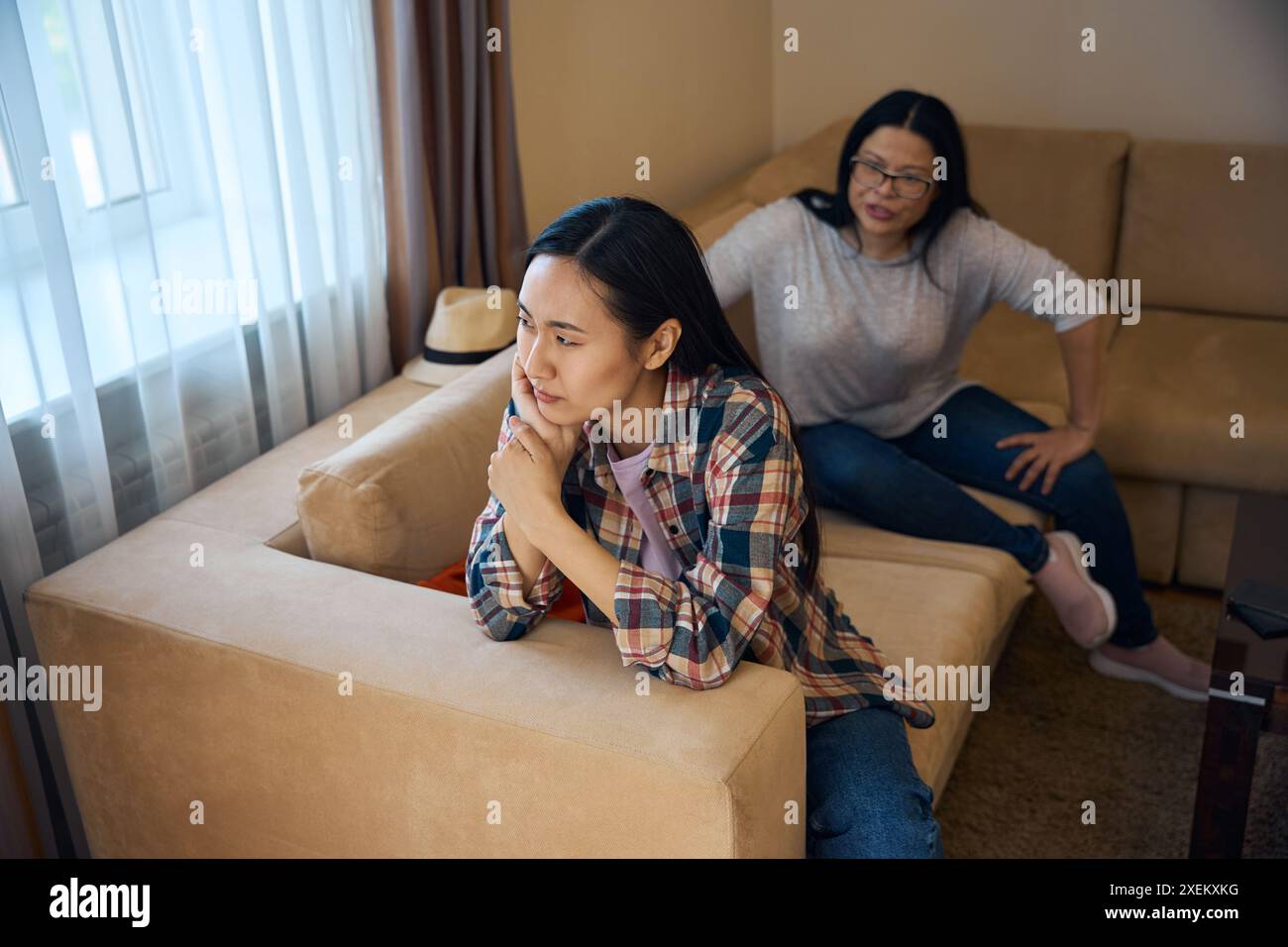 Depressed mother dark room hi-res stock photography and images - Alamy