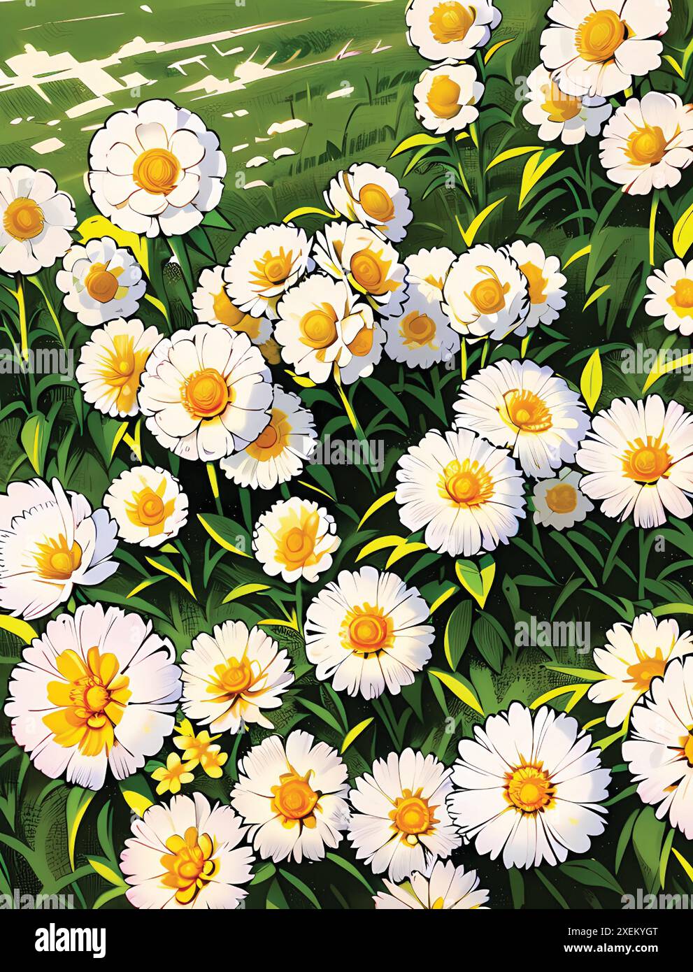 beautiful flower field background Stock Vector Image & Art - Alamy