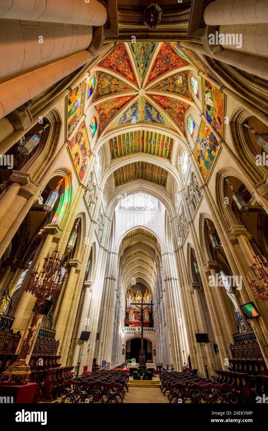 Interior of the Cathedral of Saint Mary the Royal of the Almudena ...