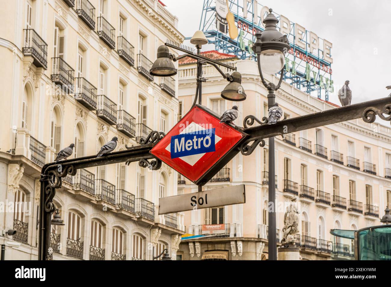 Metro subway station in the Gate of the Sun (Puerta del Sol) plaza ...