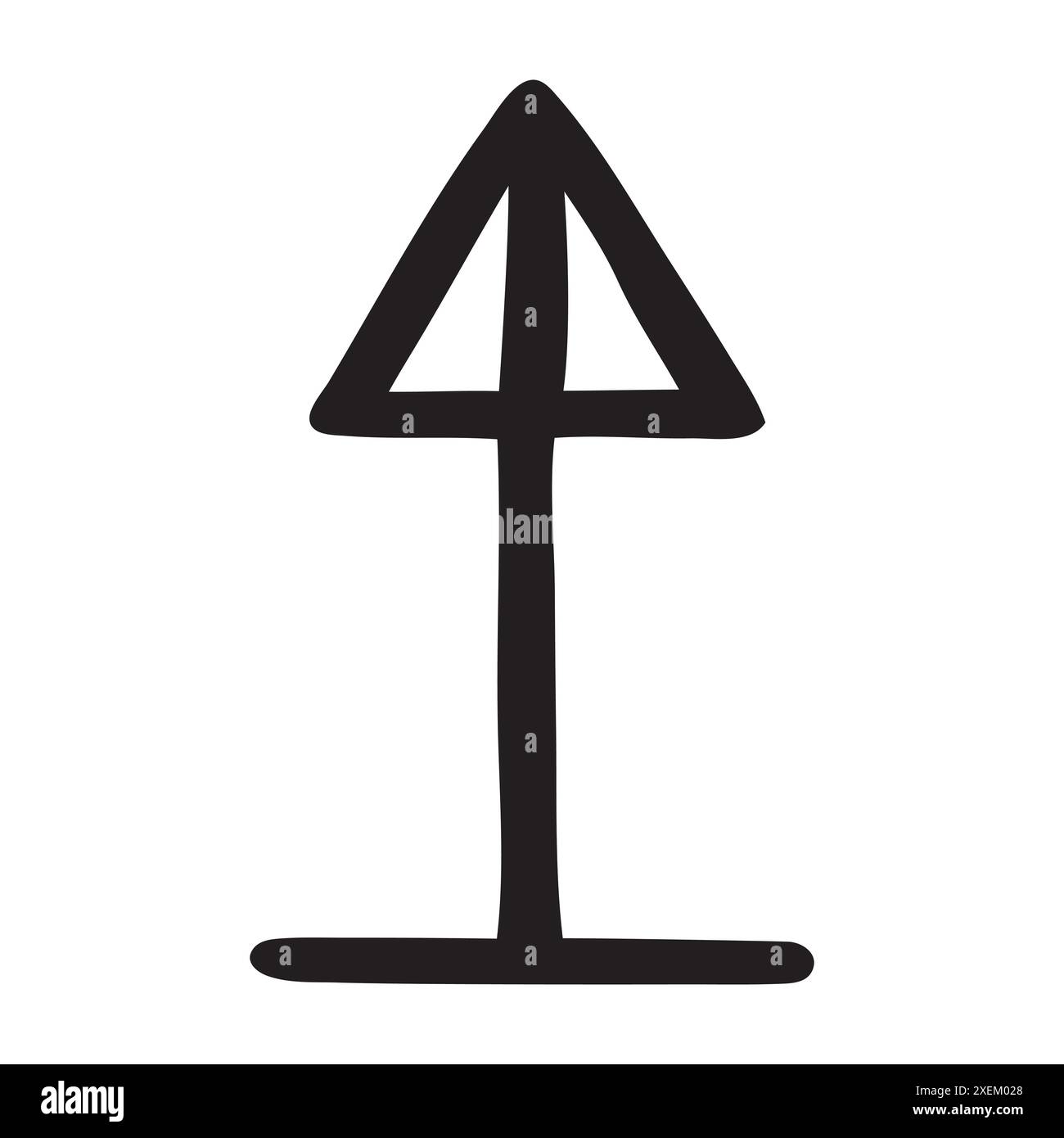 Doodle up arrow symbol hand drawn with thin line. Graphic design ...