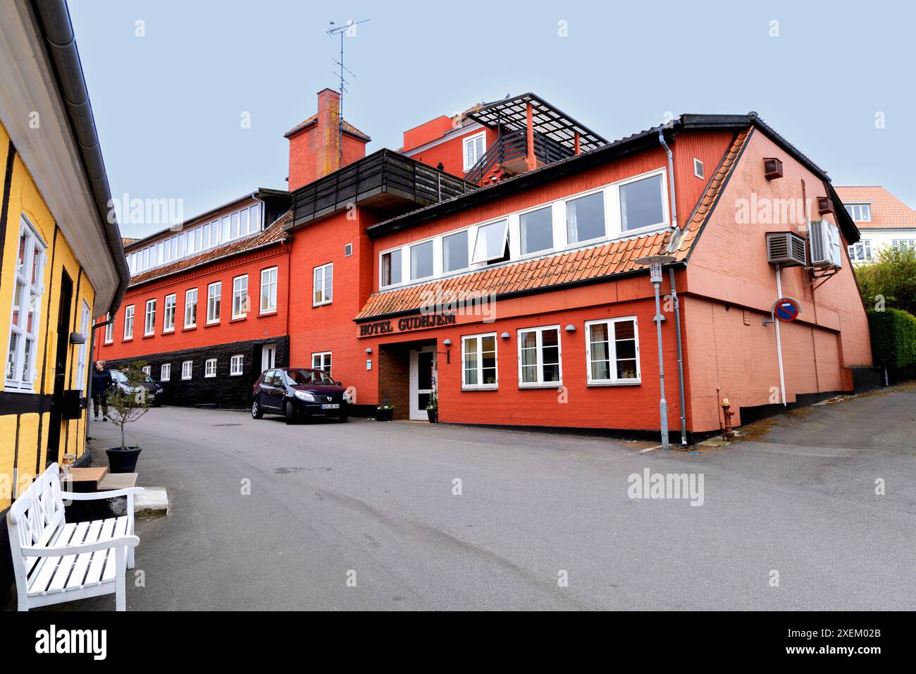 Ancient street of the city of Gudhjem, Bornholm Island, Denmark - June ...