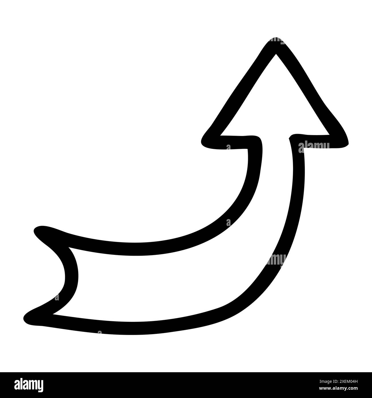 Doodle up arrow symbol hand drawn with thin line. Graphic design ...