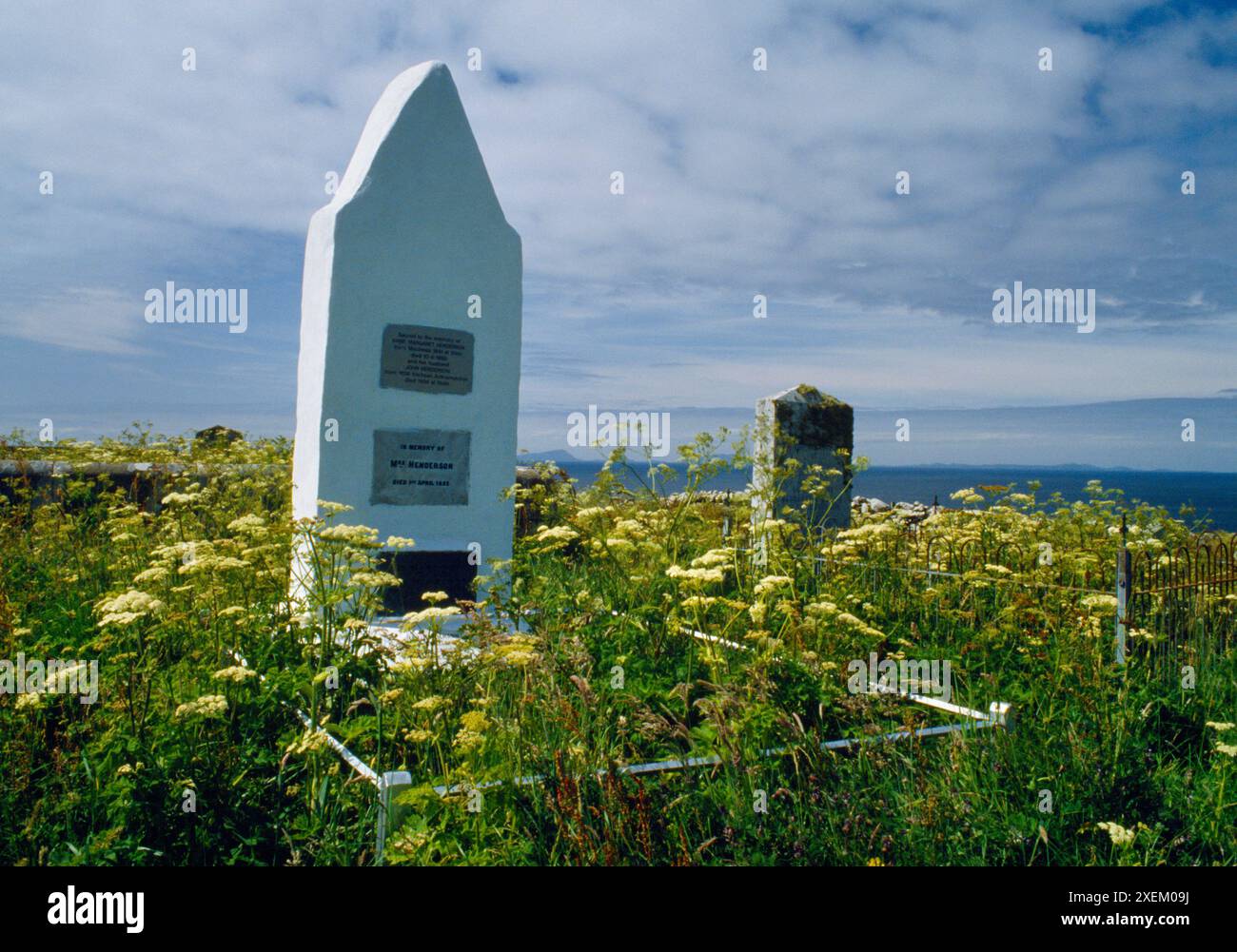 The whitewashed Henderson family gravestone in the old burial ground of ...