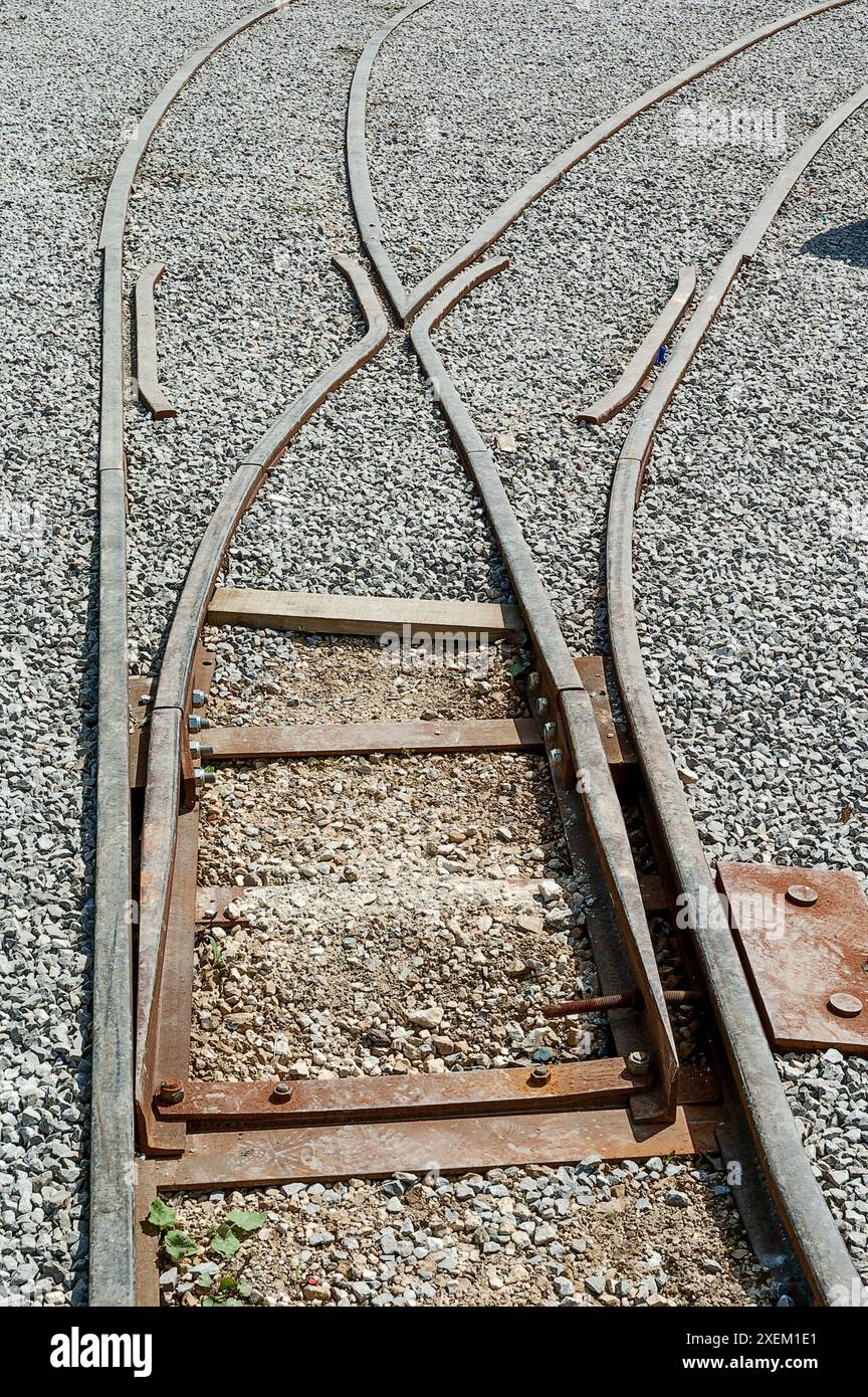 Coal mine railway lines points Stock Photo - Alamy