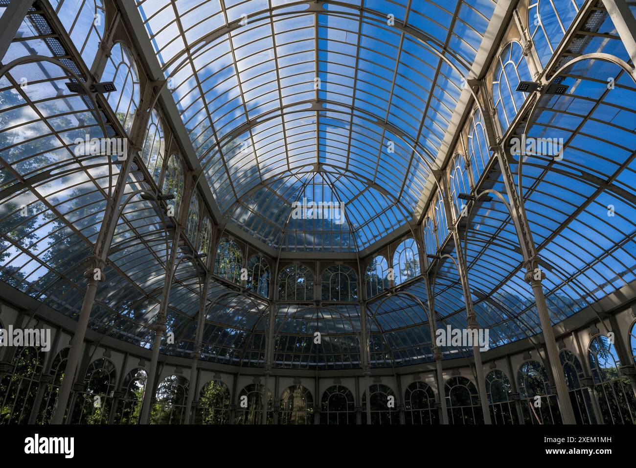 Blue sky seen through the glass window panes at the Crystal Palace at ...