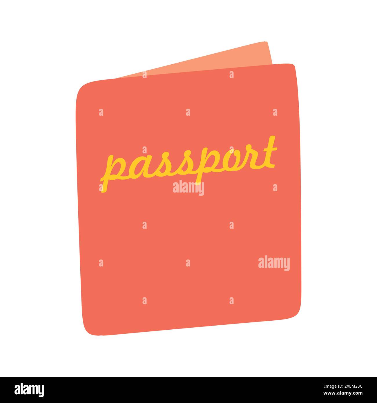 Cute cartoon style passport with Lettering. Doodle Identification ...