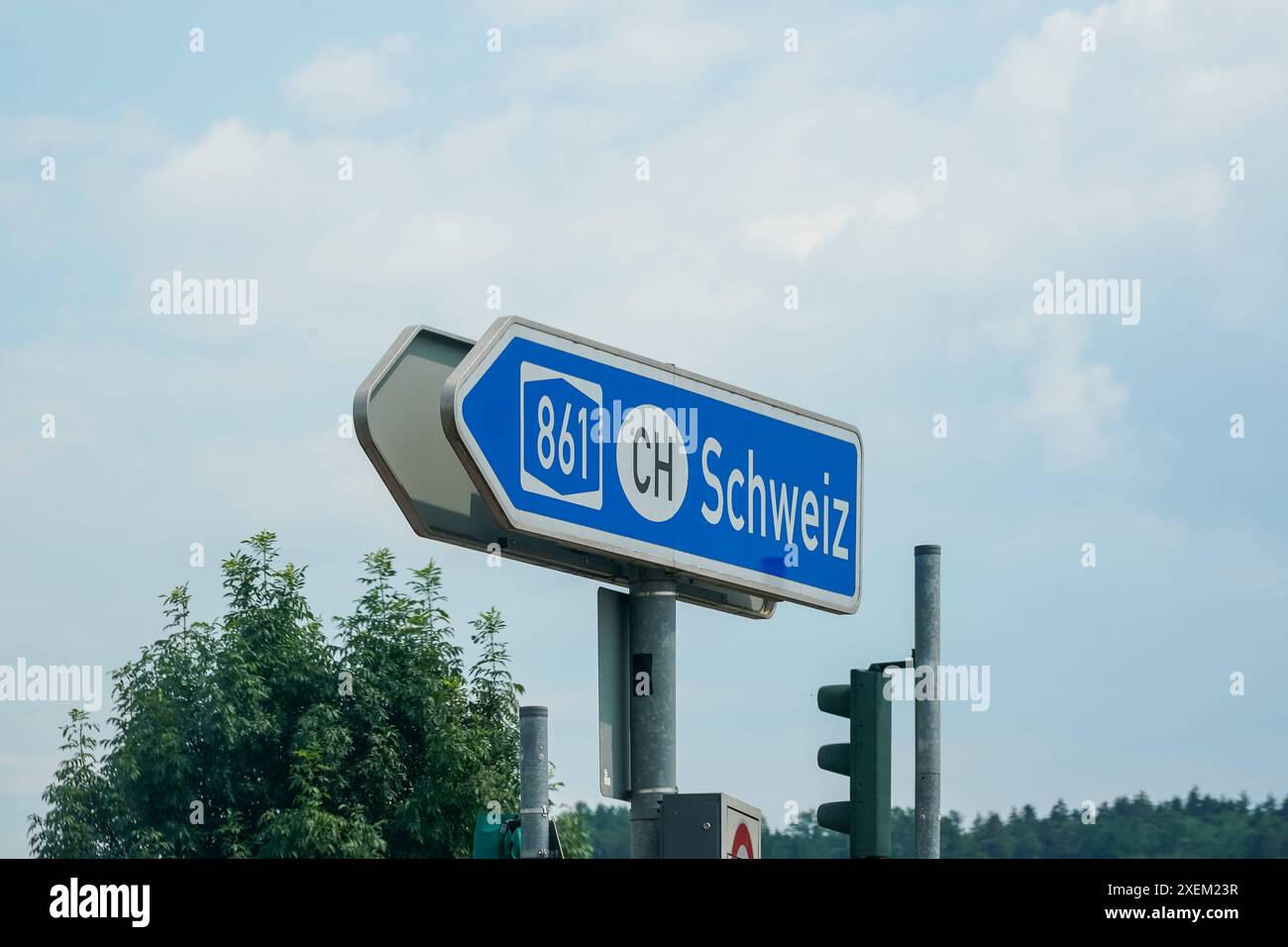 Rheinfelden, Grenze Schweiz-Deutschland, Grenzübergang, Verkehrsschild ...