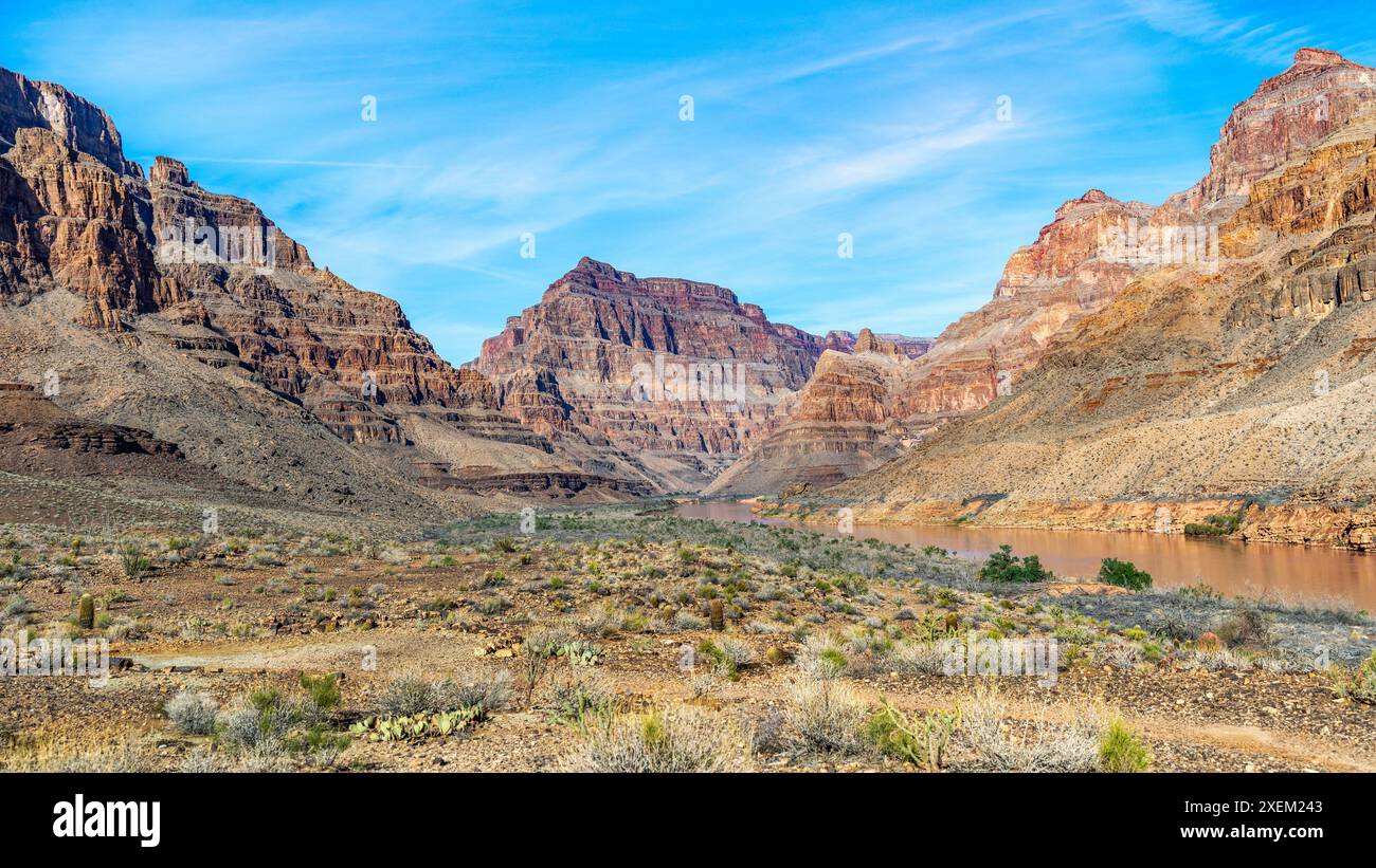 Grand Canyon West Rim By The Colorado River Stock Photo - Alamy
