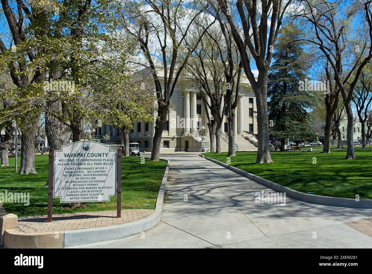 Historic Yavapai County Courthouse Plaza in springtime Prescott Arizona ...