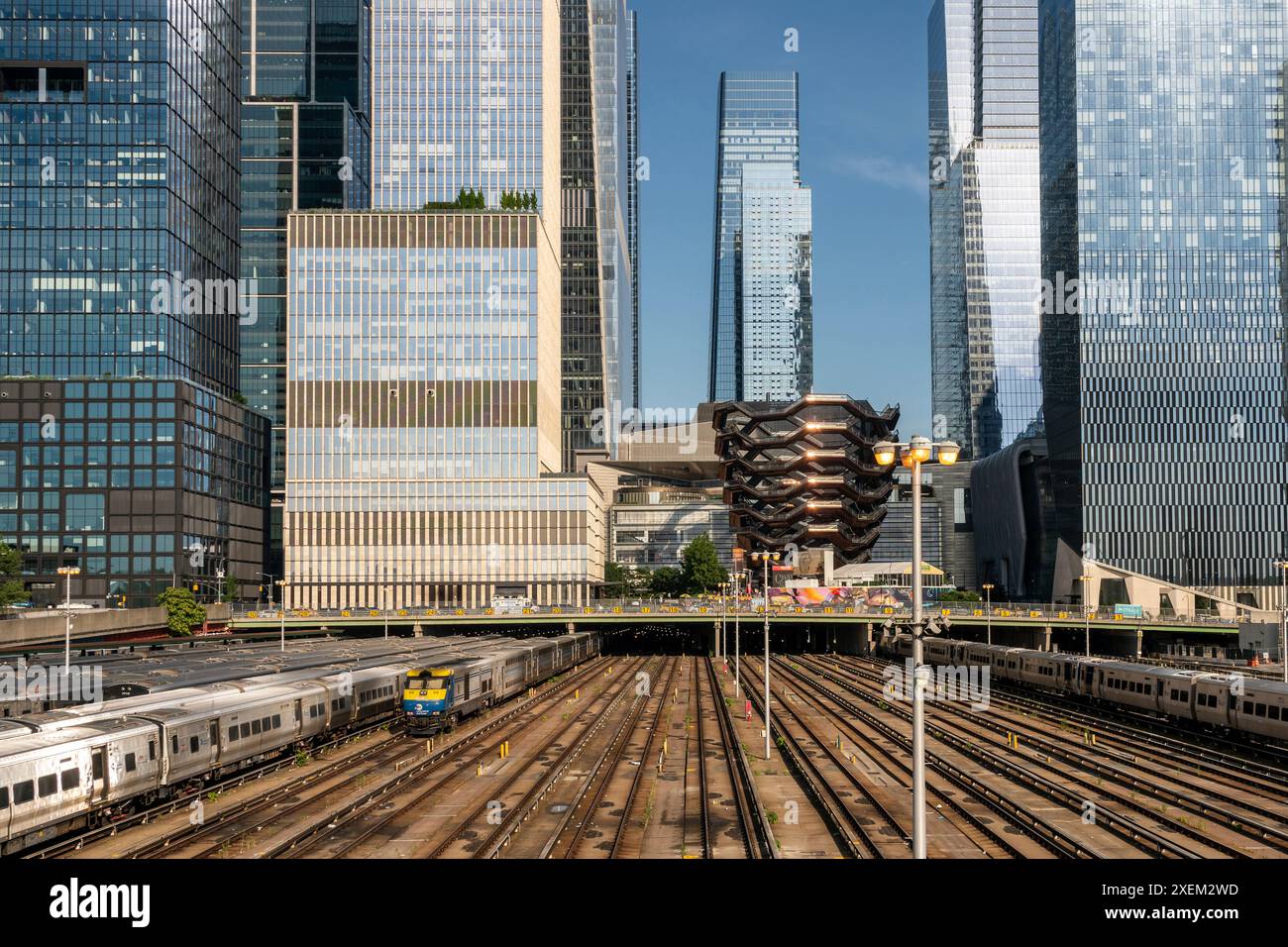 Hudson Yards and AmtrakÕs West Side rail yards in New York on Wednesday ...